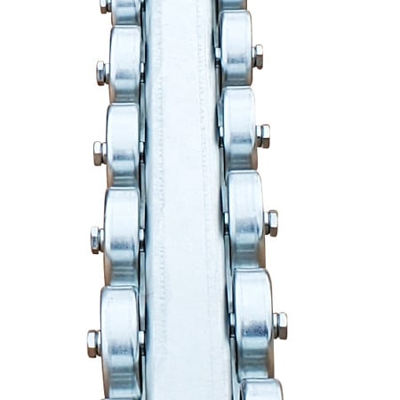 Flow Rail | 5ft Paired Steel Skate Wheel Conveyor Rail | Galvanized