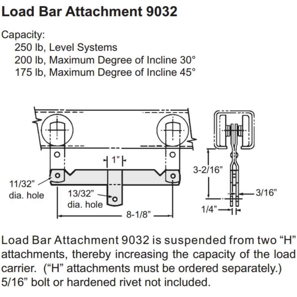 Unibilt Load Bar Attachment | Jervis Webb Part #9032