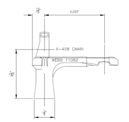 X-458 Side Link Pusher Dog | Push Across Power and Free | Webb