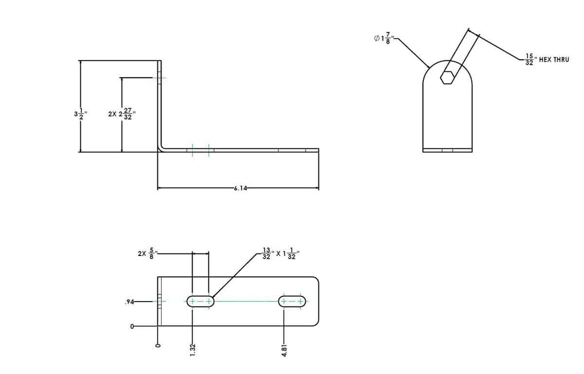 Roller Hex Bracket | Galvanized Steel | Ultimation Industries
